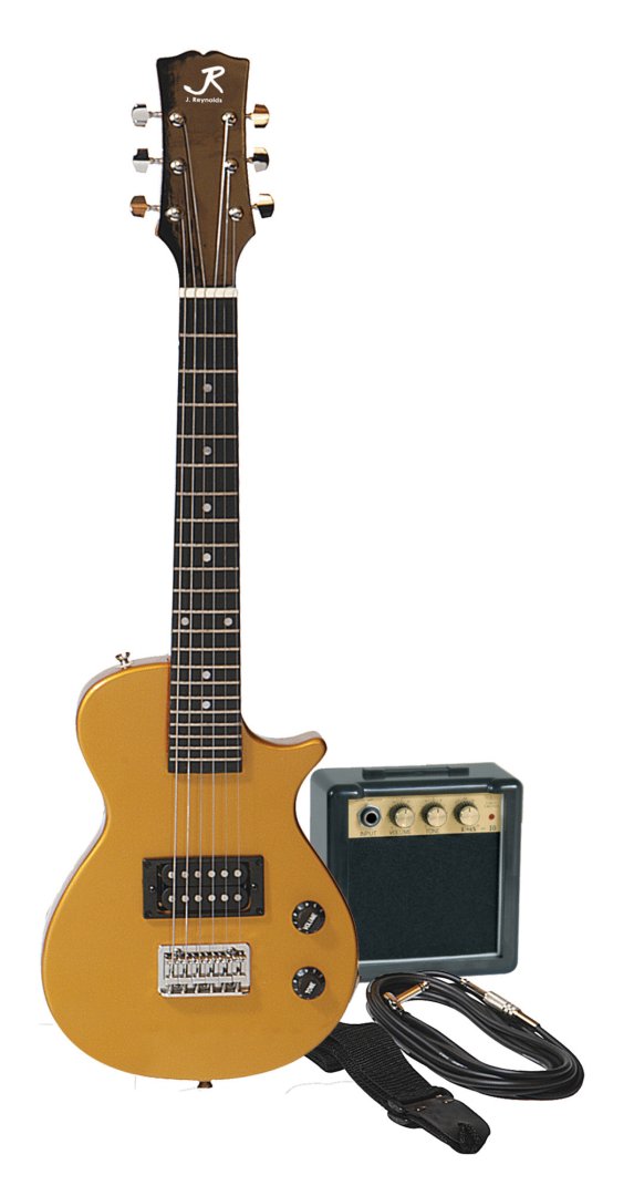Perfektion Music: JRPKLPGD Mini Electric Guitar Pack, Gold